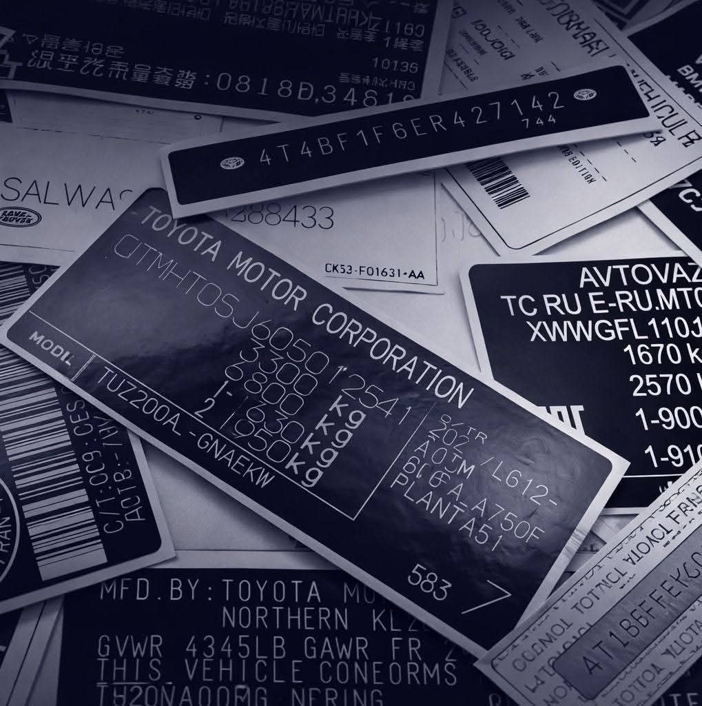 Global Vehicle Identification Label Guide – VIN SHIELD UK LTD